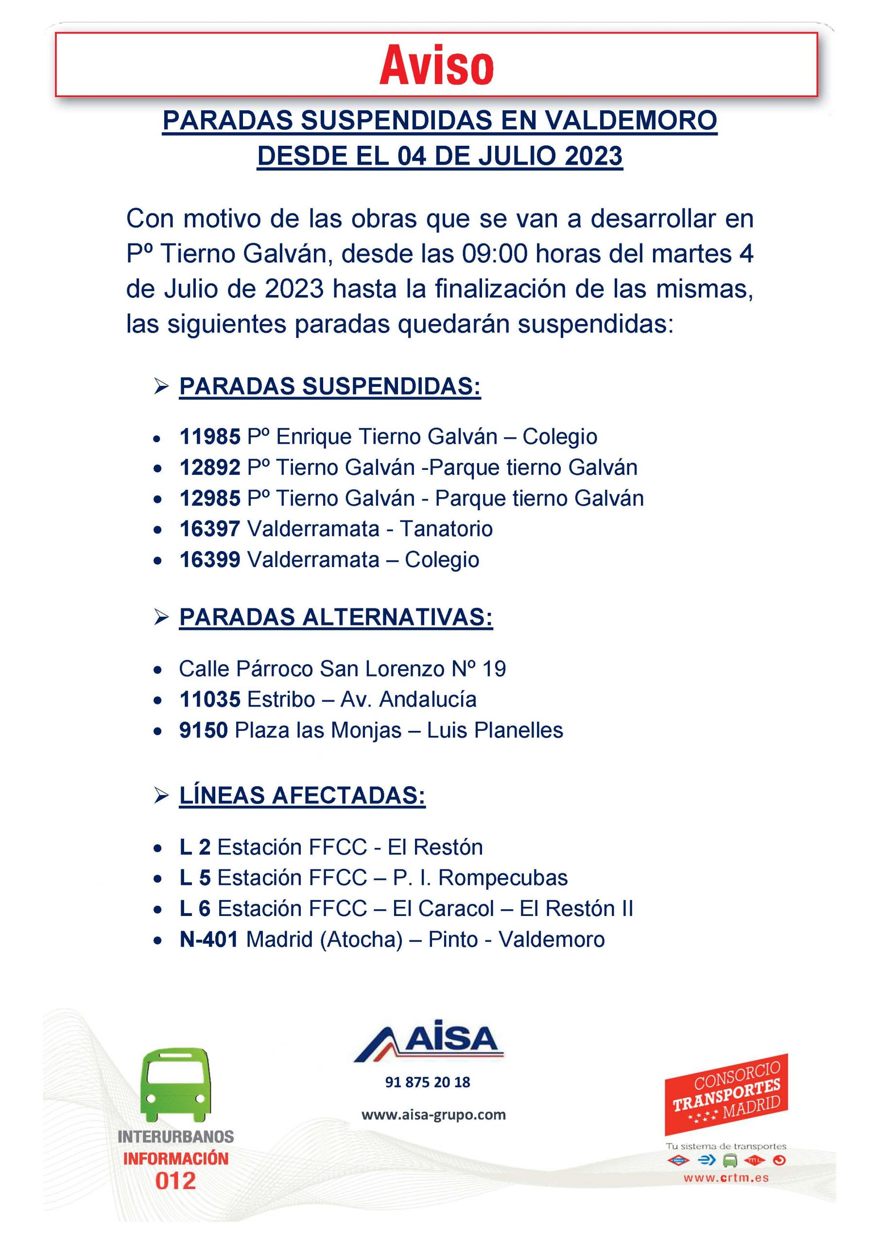 Cambio de Paradas de Bus en L2, L5, L6 Y N401 por obras del Canal - La ...